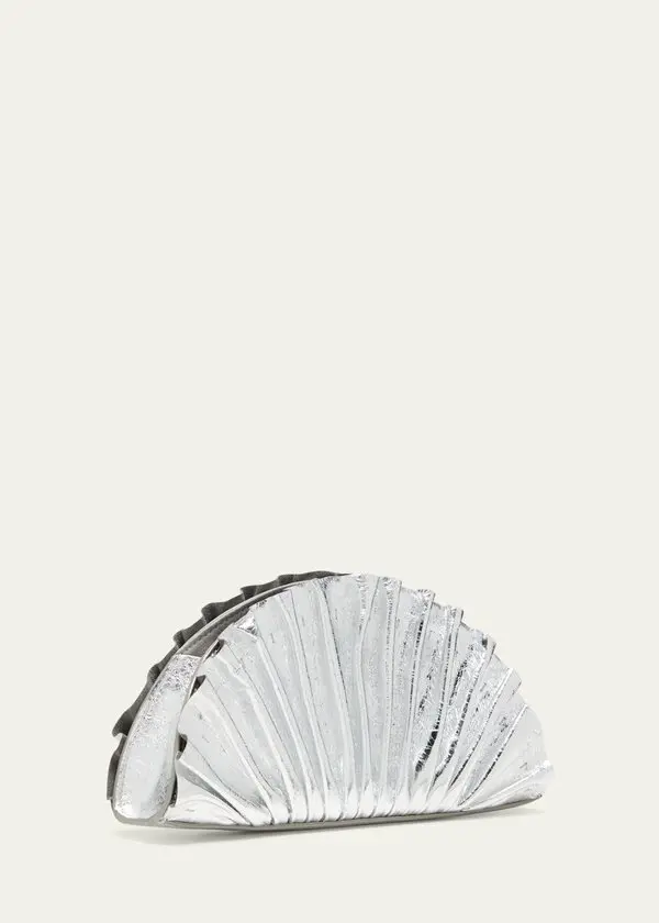 Cult Gaia Nala Mini Shell Clutch Bag - Silver