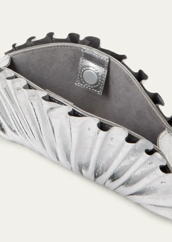 Cult Gaia Nala Mini Shell Clutch Bag - Silver