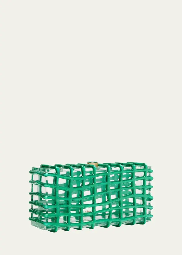 Cult Gaia Rina Caged Clear Clutch Bag