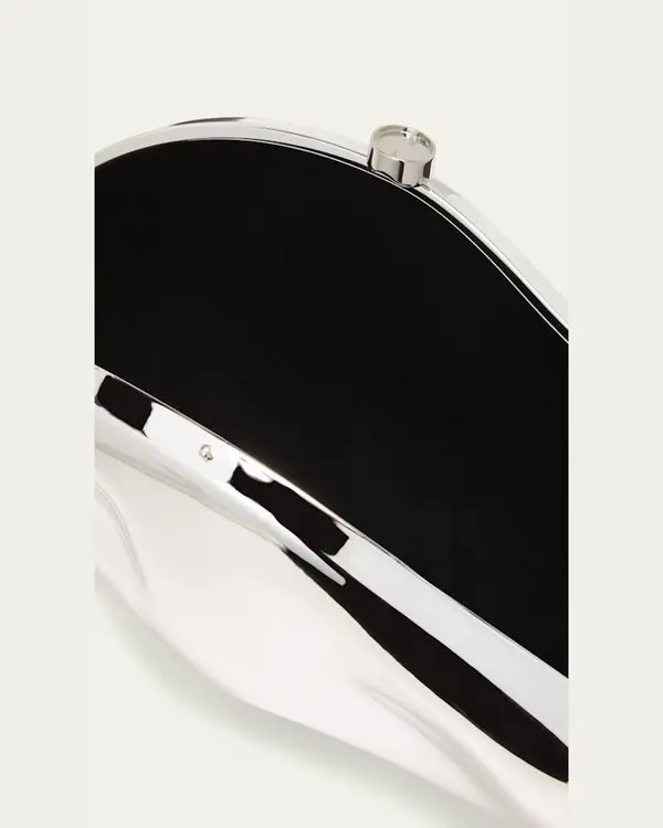 Cult Gaia The Caldera Metallic Clutch Bag - Shiny Silver