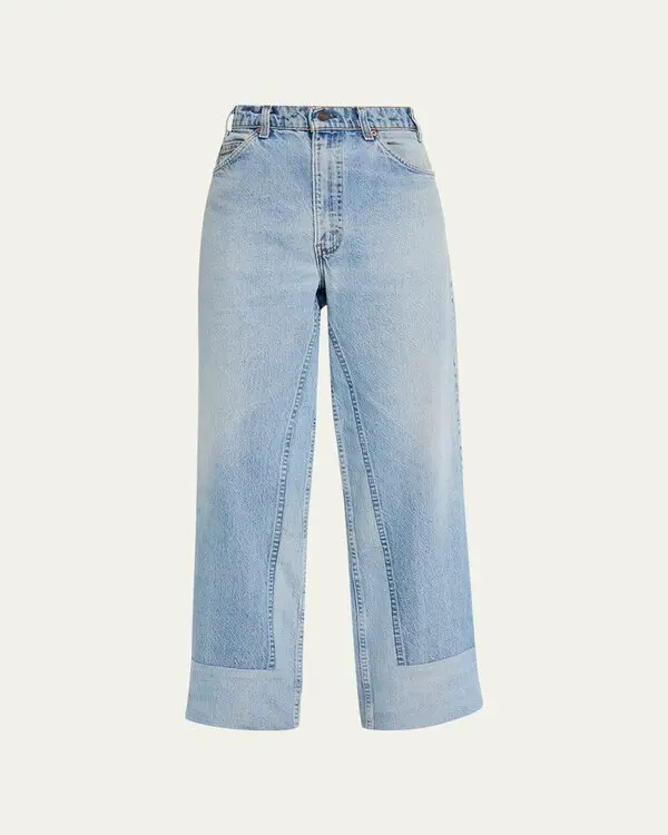 B Sides Reworked Cropped Culotte Jeans - Vintage Indigo