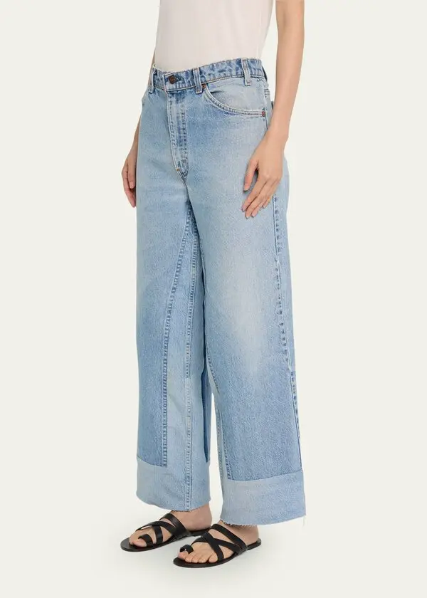 B Sides Reworked Cropped Culotte Jeans - Vintage Indigo
