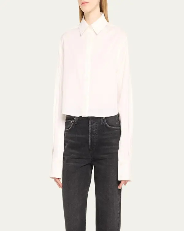 Simkhai Renata Cropped Shirt - White