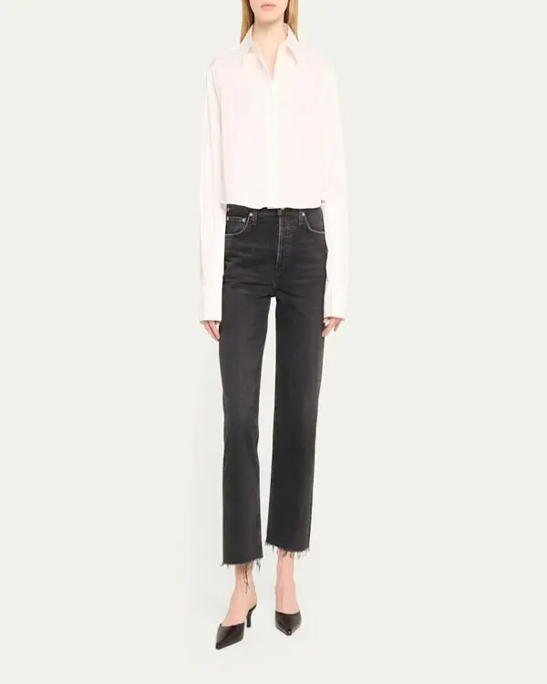 Simkhai Renata Cropped Shirt - White