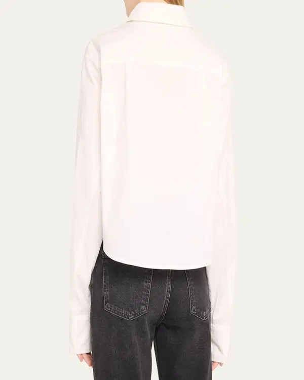 Simkhai Renata Cropped Shirt - White