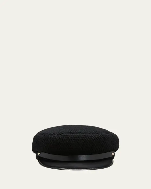 Inverni Woven Cashmere-blend Newsboy Cap