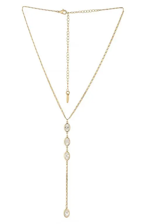 Ettika Cubic Zirconia Y-necklace - Gold