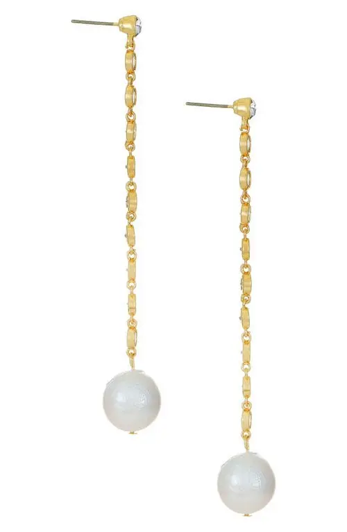 Ettika Freshwater Pearl & Cubic Zirconia Drop Earrings
