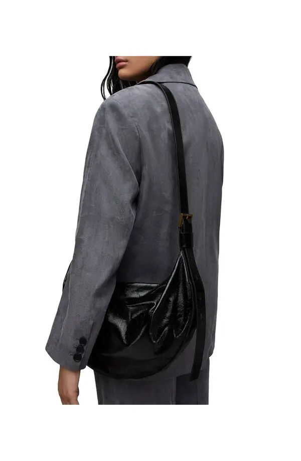 ALLSAINTS Half Moon Leather Shoulder Bag