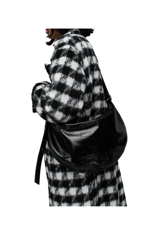 ALLSAINTS Half Moon Leather Shoulder Bag