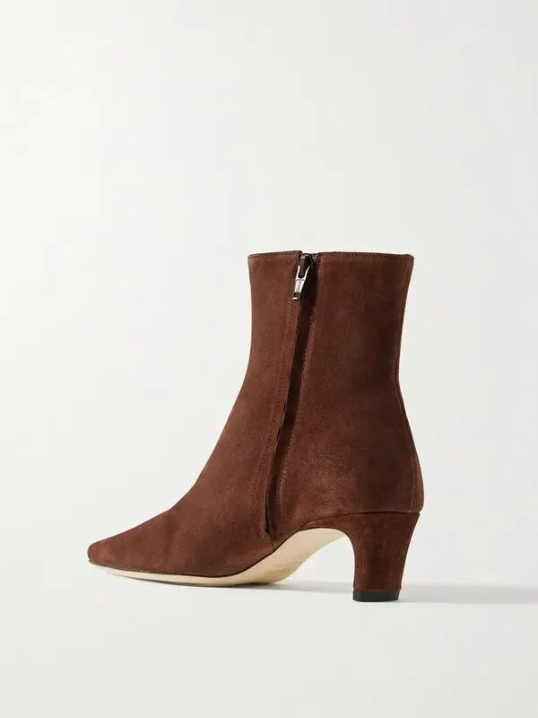 Staud Wally Suede Ankle Boots - Brown