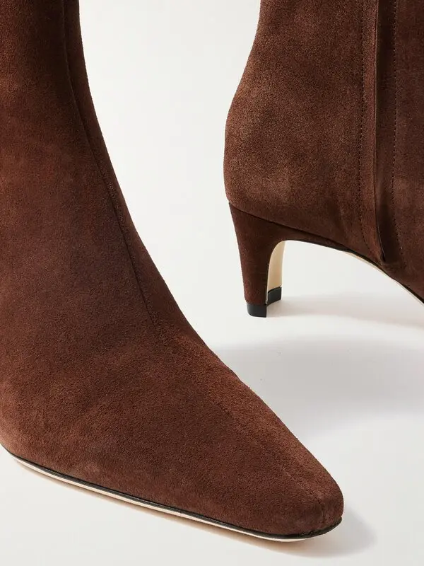Staud Wally Suede Ankle Boots - Brown