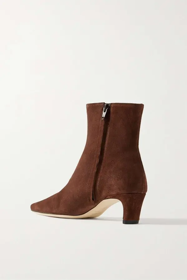 Staud Wally Suede Ankle Boots - Brown