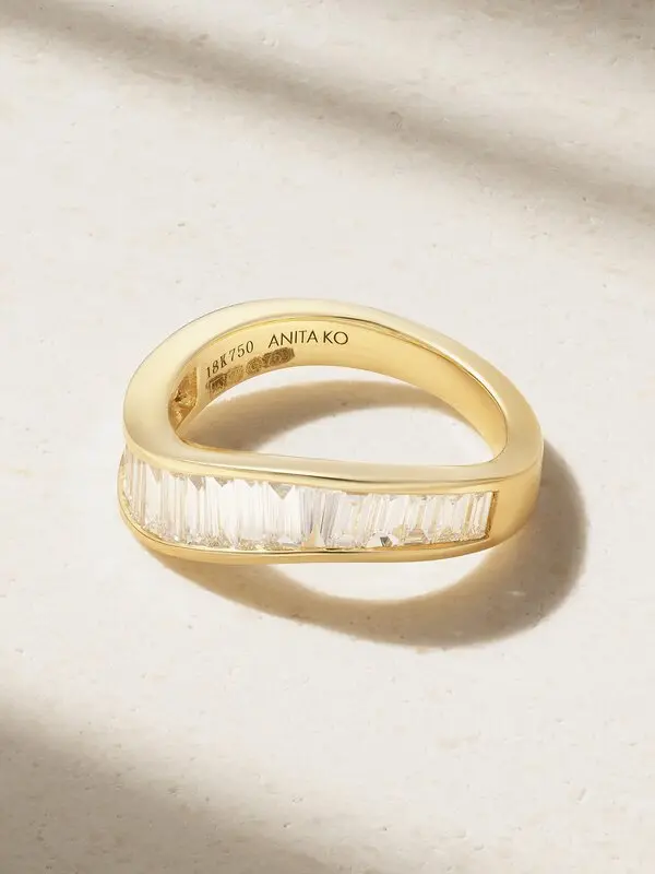 ANITA KO Wave 18-karat Diamond Ring - Gold