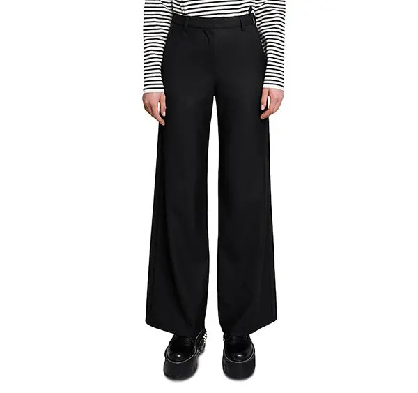 Maje Pimano Flare Leg Trousers - Black