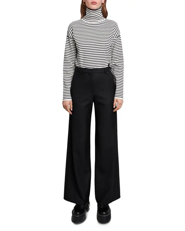 Maje Pimano Flare Leg Trousers - Black