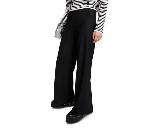 Maje Pimano Flare Leg Trousers - Black