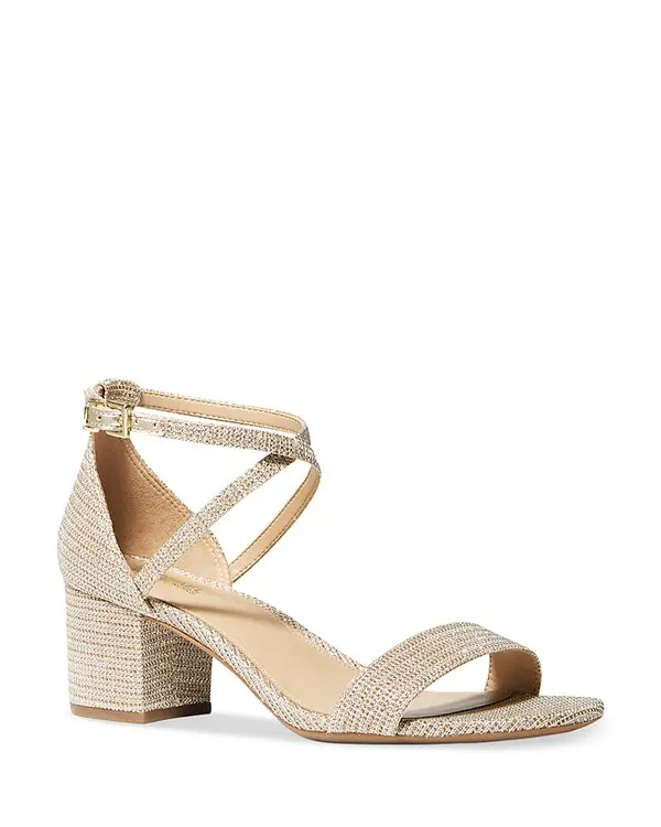 Michael Kors Serena Flex Ankle Strap High Heel Sandals - Pale Gold