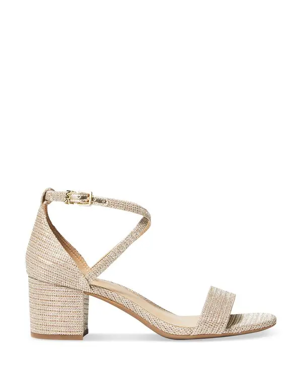 Michael Kors Serena Flex Ankle Strap High Heel Sandals - Pale Gold