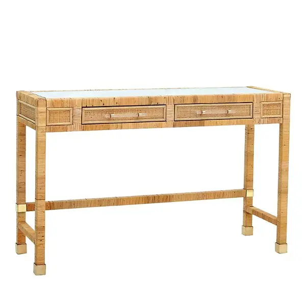 TOV FURNITURE Amara Rattan Desk - Natural