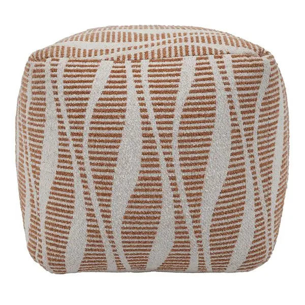 TOV FURNITURE Ember Woven Pouf - Cream/natural