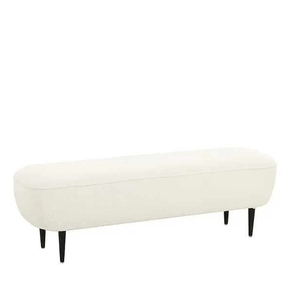 TOV FURNITURE Denise Boucle Bench - Cream