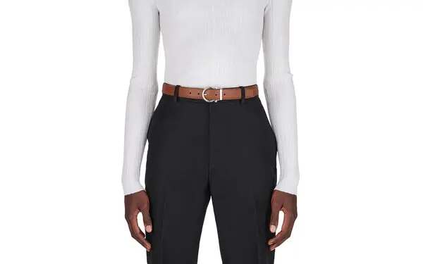 FERRAGAMO Gancini Buckle Reversible Leather Belt