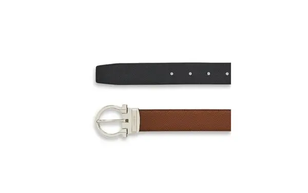 FERRAGAMO Gancini Buckle Reversible Leather Belt
