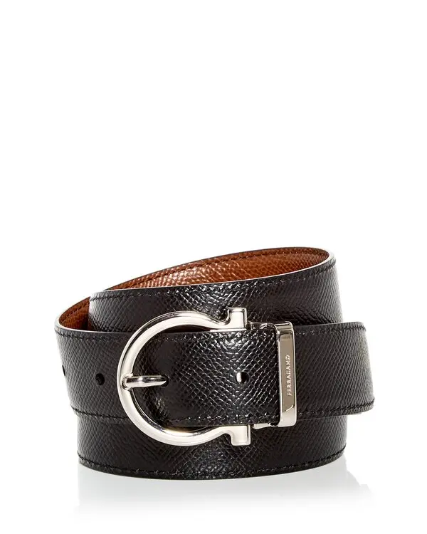 FERRAGAMO Gancini Buckle Reversible Leather Belt
