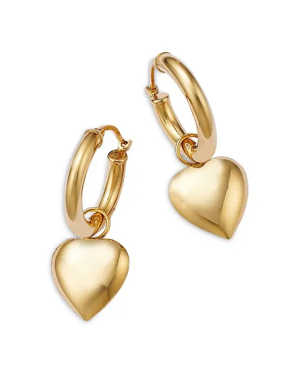 Bloomingdale'S Heart Dangle Hoop Earrings - Gold