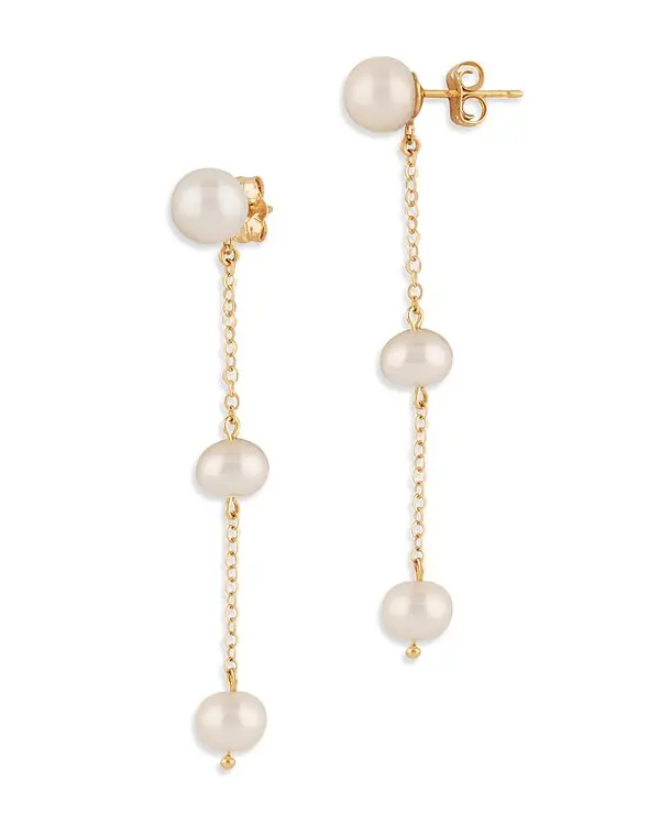 Bloomingdale'S Cultured Freshwater Pearl Drop Earrings - White/gold