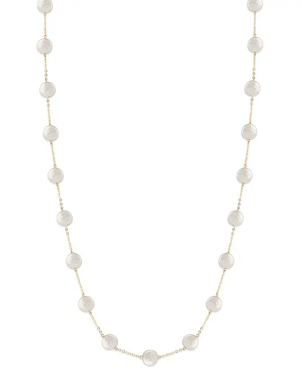 Bloomingdale'S Cultured Freshwater Coin Pearl Station Necklace - White/gold