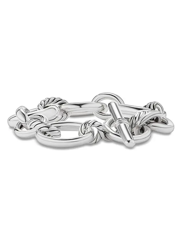 David Yurman Mercer Diamond Link Bracelet - Silver