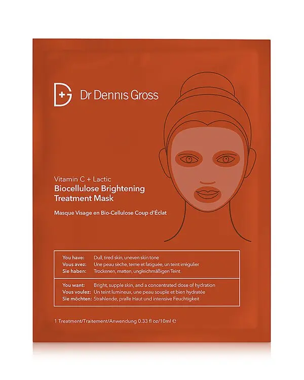 DR. DENNIS GROSS SKINCARE Vitamin C + Lactic Biocellulose Brightening Treatment Mask - No Color