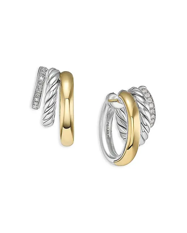 David Yurman Dy Mercer Multi Hoop Earrings - Silver/gold