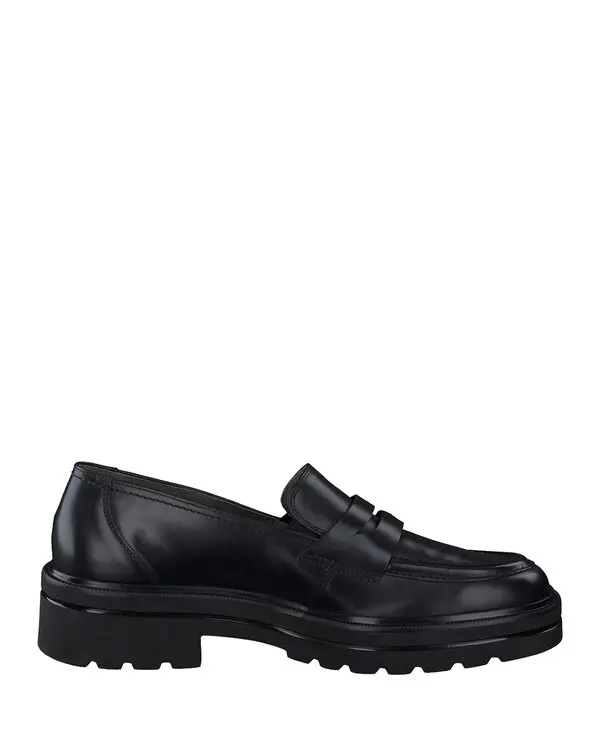 Paul Green Samone Patent Leather Loafer Flats - Black Brush Leather