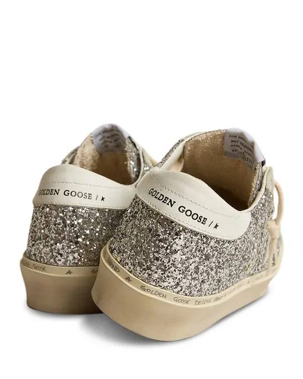 GOLDEN GOOSE Hi Star Glitter Low Top Sneakers - Silver