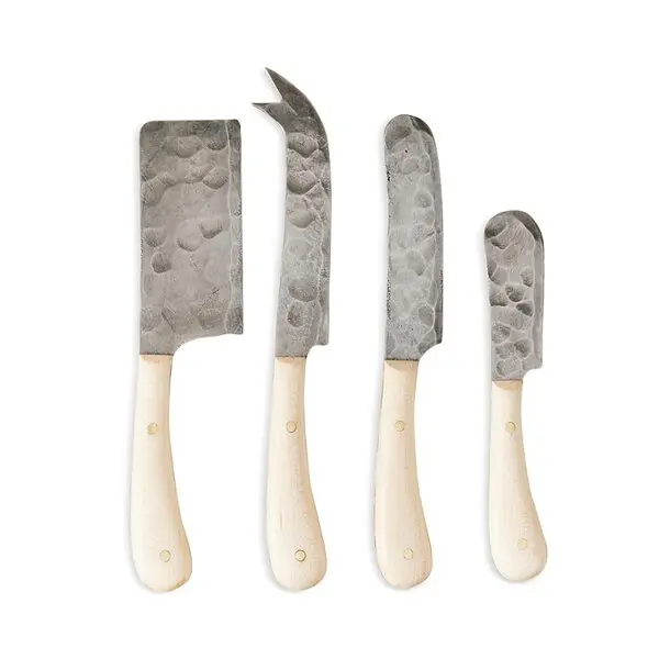 FARMHOUSE POTTERY 4 Pc Forged Cheese Knife Set - Natural