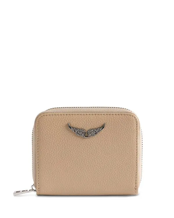 Zadig&Voltaire Mini Grained Leather Zip Wallet - Clay