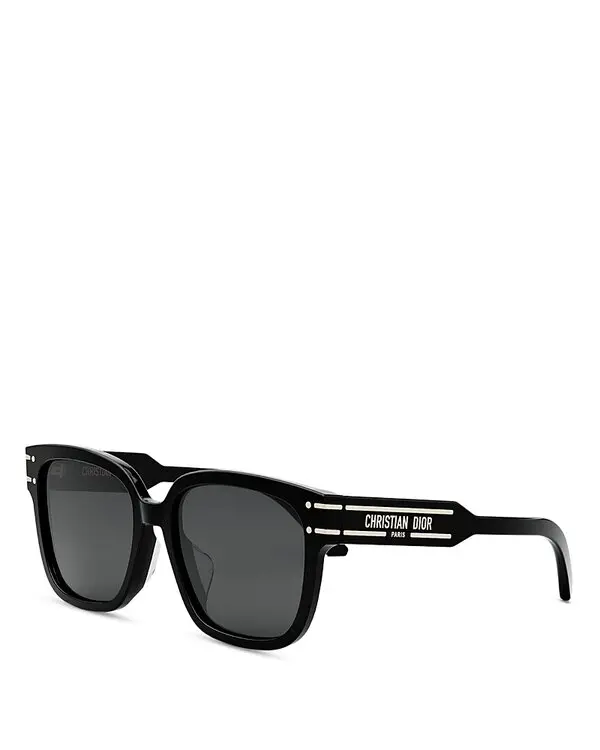 Dior Diorsignature S7f Square Sunglasses - Black/gray Solid