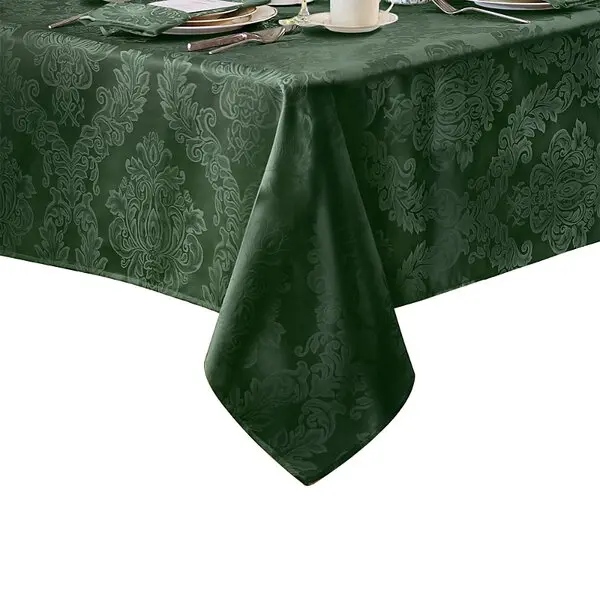 ELRENE HOME FASHIONS Barcelona Jacquard Damask Oblong Tablecloth, 102 X 60 - Hunter