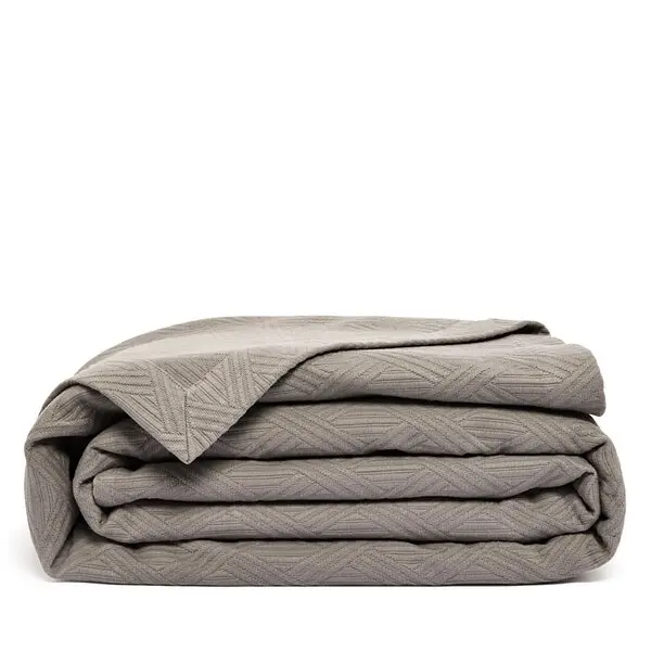 Frette Cotton Geometrics Bedspread, King Exclusive - Slate Grey