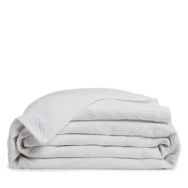 Frette Cotton Geometrics Bedspread, King Exclusive - White