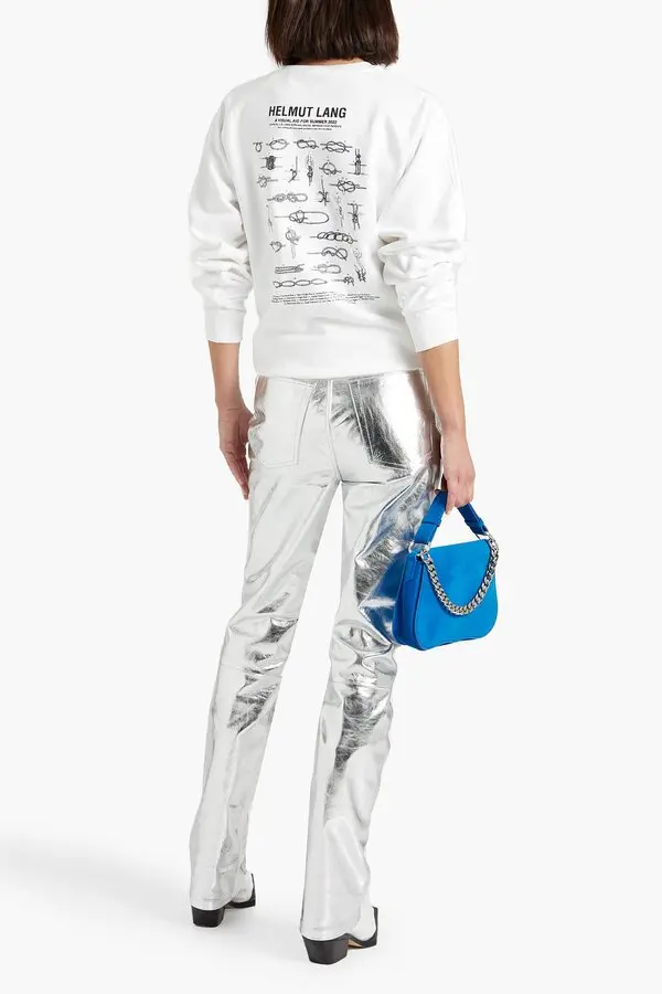 Helmut Lang Crinkled Mirrored-leather Pants