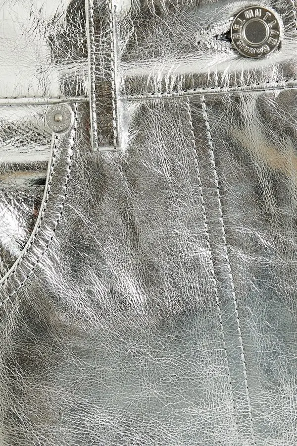 Helmut Lang Crinkled Mirrored-leather Pants