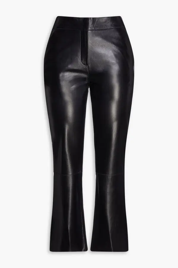 パンツ ZOE faux leather pants / black Stand Studio Zoe Kick-Flare Leather Pants In Black - 80% Off