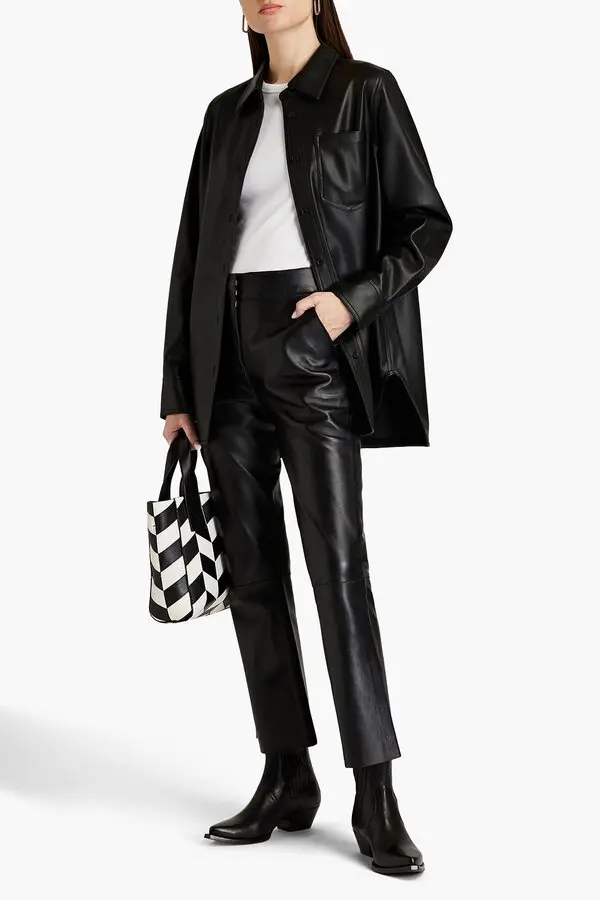 パンツ ZOE faux leather pants / black Zoe Faux Leather Jumpsuit – SEROYA