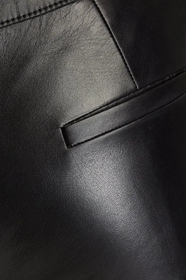 Stand Studio Zoe Kick-Flare Leather Pants In Black - 80% Off