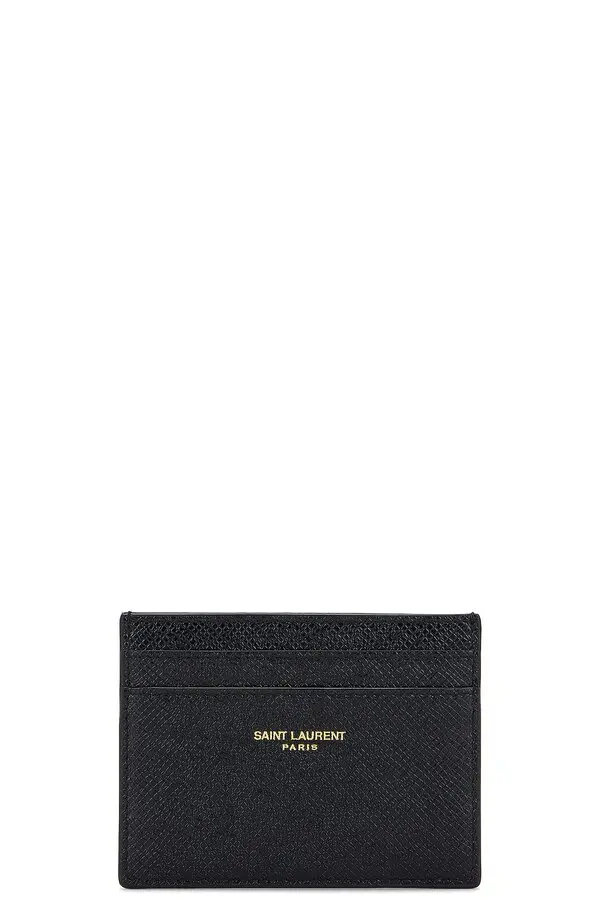 Saint Laurent Credit Card Case In Black - Nero