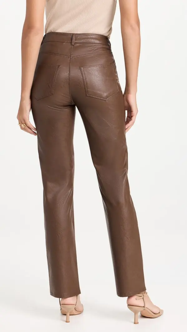 Paige Stella Faux Leather Straight Leg Jeans